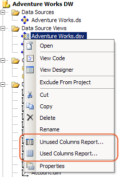 Column Usage Reports