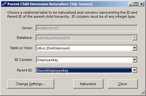 Parent-Child Dimension Naturalizer